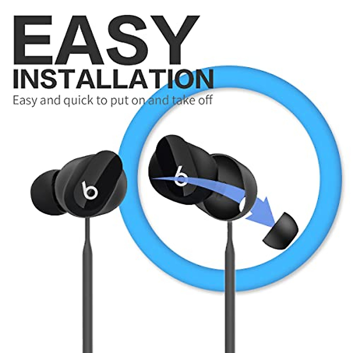 WOFRO Anti-Lost Strap for Beats Studio Buds, Sports Anti-Slip Soft Silicone Lanyard Accessories Compatible with Beats Studio Buds Bluetooth Headphones Neck Rope Cord (Black)