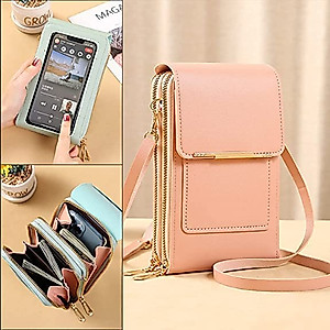 VYOFLA Anti-theft Leather Bag - RFID Blocking PU Leather Crossbody Bag for Women - Small Cell Phone Purse Shoulder Handbag (F)