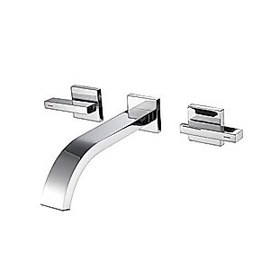 ItoNc Bathtub Faucet Set, Wall-Mounted Copper Black Hot and Cold Washbasin Faucet, Matte Black/Chrome,Copper,Kitchen faucets