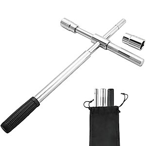 FLKQC 23" Universal Extended Lug Wrench, 4 Way Tire Iron Nut Wrench Set with Storage Bag, 17mm/19mm, 21mm/23mm
