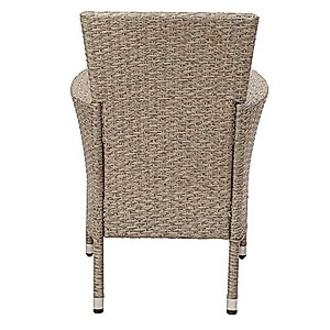 HomSof Outdoor 7-Piece Patio Bar Table Furniture Seating, Brown 7PCS Wicker Dining Set