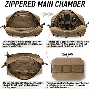 WYNEX Tactical Molle GP Admin Pouch, Molle General Purpose Pouch EDC Molle Utility Tool Pouch Organizer Military Multi Purpose Bag Modular Pouches Cummerbund Belt Pouch with Hook and Loop Insert Panel