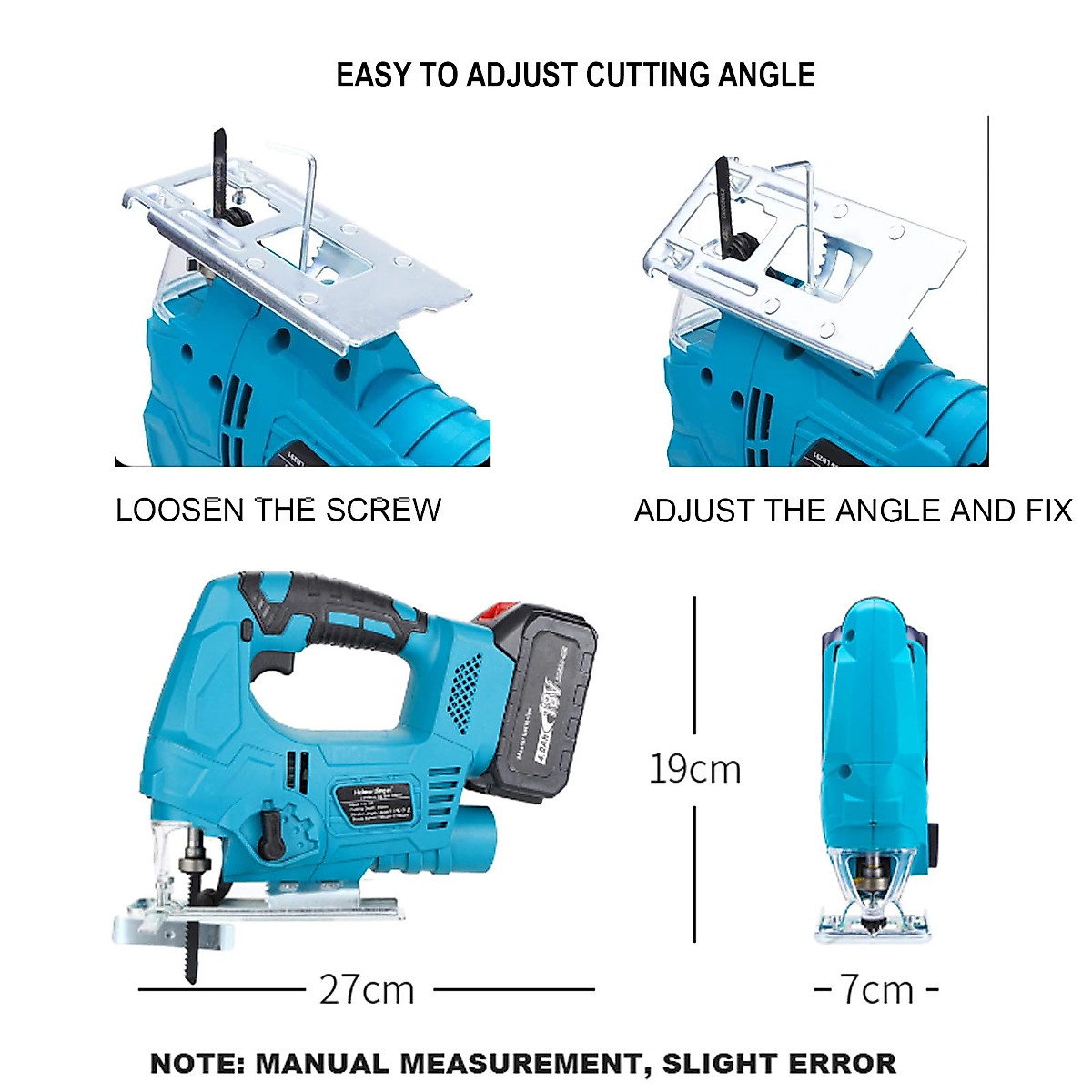 Cordless Jig Saw for Makita 18V Battery,0°-45° Bevel Cuts,4 Orbital Settings-Brushless Electric Jigsaw Tool for Straight/Curve/Circle Cutting