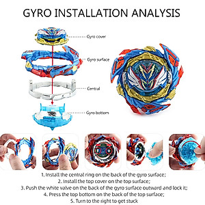 Desamvap Bey Battling Tops Burst Dynamite B-187 Savior Valkyrie.Sh-7 with Bey Launcher Grip Right Spin DB Layer System Gyro Toys Set for Kids Children Boys