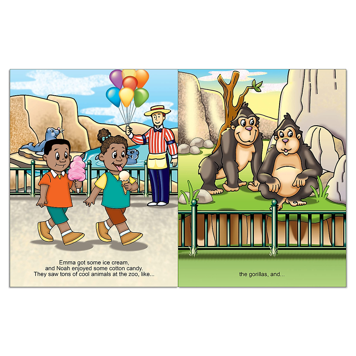 Personalized African American Children’s Zoo Adventure Book – Customize with Child’s Name, Hair Color, Gender, and Ethnicity | 28-Page 8.5” x 11” Paperback by First Time Books