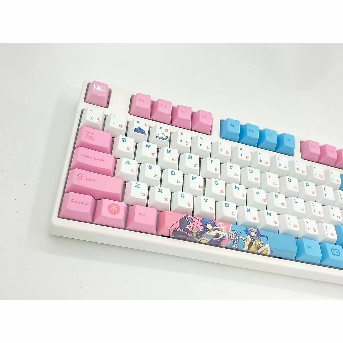 wwkeycaps Gaming Keyboard PBT Dye Upgrade 108 Keycap Set OEM Profile Keycaps Keyset with Puller Japanese Text Mechanical Keyboard (BiliBili)
