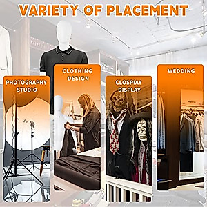 SHAREWIN Male Mannequin with Metal Stand Adjustable Plastic Half Body Display Mannequin Head, for Retail Clothing Shops, White