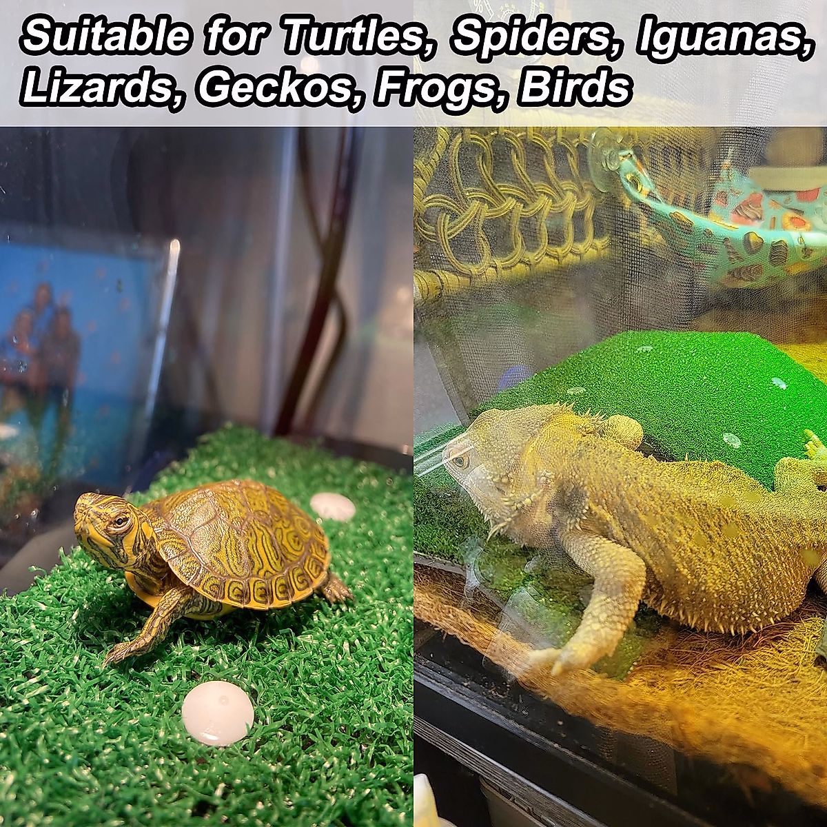 2 Pcs Hermit Crab Climbing Toys Simulation Grass Turtle Ramp Climb Ladder for Aquarium Terrarium Habitat Supplies Hermit Crab Cage Accessory Reptile Basking Platform for Amphibian Frogs Birds