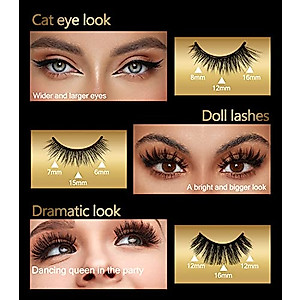 Larbois Magnetic Eyelashes 5 Pairs, Magnetic Eyelashes with Eyeliner Kit Easy to Wear, Comfortable ＆ Reusable False Lashes From Natural to Gorgeous Styles No Glue Needed