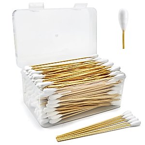 200 PCS Large Cotton Swabs in Storage Box - Dog Ear Cleaning Swabs, 6 inch Dog Ear Swab with Bamboo Handle - Big Cotton Swabs Soft and Thick, Extra Large Cotton Swabs Specially Designed for Pet Care