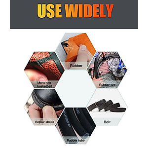 Rubber glue, rubber adhesive, for bonding rubber and rubber, rubber and other material. Instant super glue for Rubber, Tire, Boots, Belt, DIY Crafts, Rubber Edge, Rubber Tube, Rubber Product