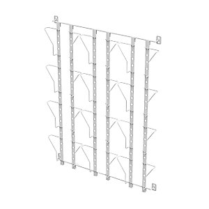 FixtureDisplays® Up to 6.25" Wide 12-Pocket Adjustable Display Rack, Wall Mounted Greeting Post Card Christmas Holiday Card Holders White bars Silver Pockets 11608-WHITE-TRIPLE