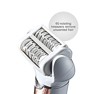 Panasonic, Cordless Shaver Epilator for Women with 5 Attachments Gentle WetDry Hair Removal for Legs Underarms Bikini Face ESEL7AP, White, 1 Count
