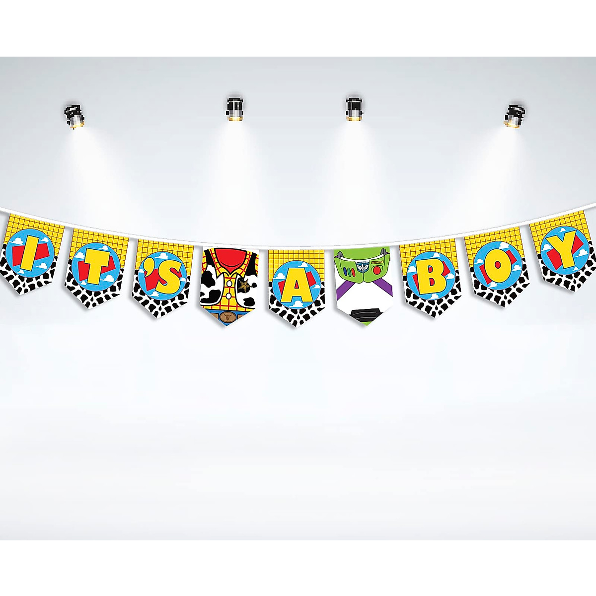 Baby Shower Decorations for Boy, Its A Boy Banner for Baby Shower, Its A Boy Banner Bunting Christening Baby Shower Garland, Toy Theme Story Baby Shower Banner for Boy, Boys Bday Banner Party Favors