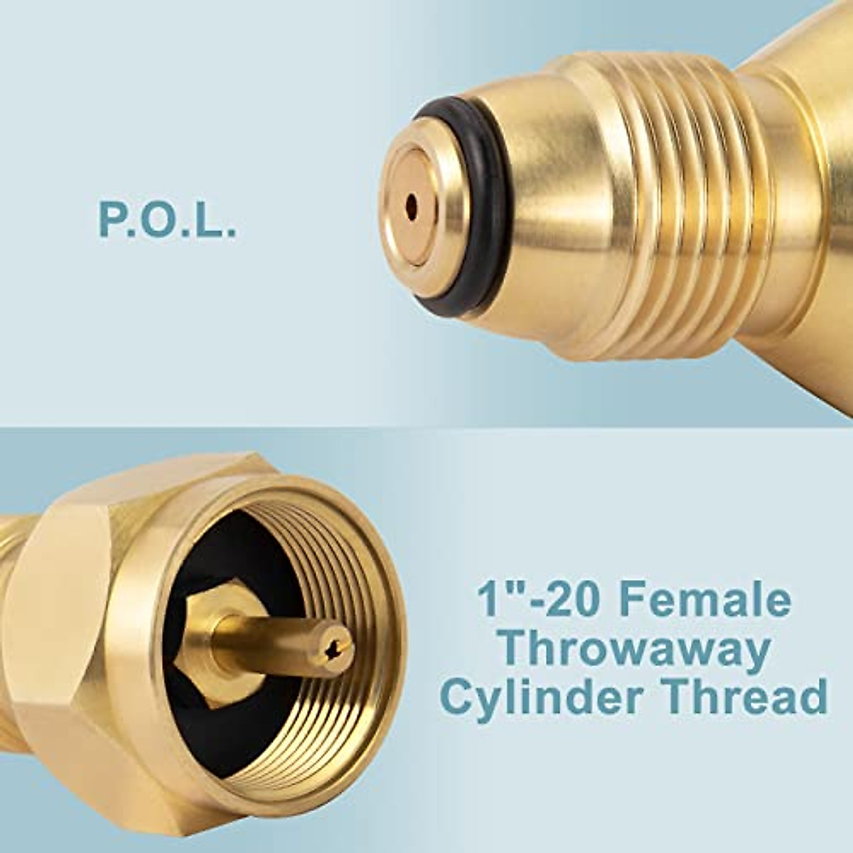 SHINESTAR Universal Propane Refill Adapter for 1 lb Tanks, Propane Adapter 1 lb to 20 lb for 16 oz Propane Fuel Cylinder, Solid Brass