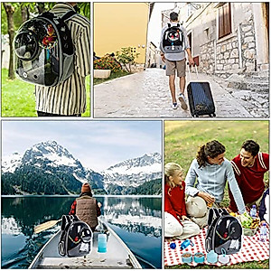 Bird Carrier Backpack Travel Cage - Lightweight Breathable Bubble Pet Bag with Portable Small Bird Feeder Cups and Parrot Toys Transparent Space Capsule Backpack for Parakeets Cockatiel