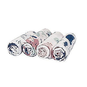 Viviland Muslin Swaddle Blanket, Baby Swaddle Blanket for Boys & Girls, Nursery Receiving Blanket for Newborn, Baby Swaddle Wrap Soft Silky & Breathable, 4 Packs, 47 X 47In, Mermaid & Sea