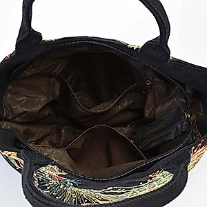 Glitter Embroidery Bag for Women, Peacock Sequins Handbags Traditional Bling Phoenix Shoulder Bag for Travel School Evenings, Perfect Mom Gift (B-02)