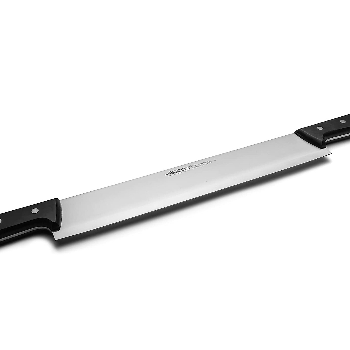 ARCOS Cheese Knife 16 Inch Nitrum Stainless Steel and 400 mm blade. 1150 gr. Ergonomic Polyoxymethylene POM Handle. Series Universal. Color Black