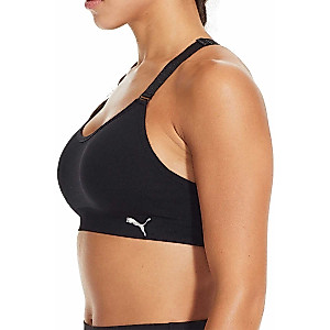 PUMA Women Sports Bra, 3-Pack (Black/White/Grey, Large)