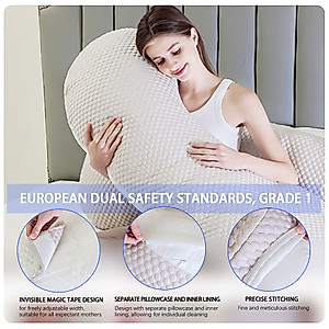 taynoes Pregnancy Pillows Cooling for Sleeping, Maternity Pillows, Detachable and Adjustable Double-Sided Support for Pregnant Women Back, Belly, Stomach,Hip Pregnancy Must Haves (Coffee)