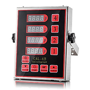 Commercial 4 Channel Timer - DEGOTM Kitchen Stainless Steel 4 Channel Timer Cooking Timers Baked Burger Fried Chicken Loud Alarm Reminder for Restaurant Home Kitchen