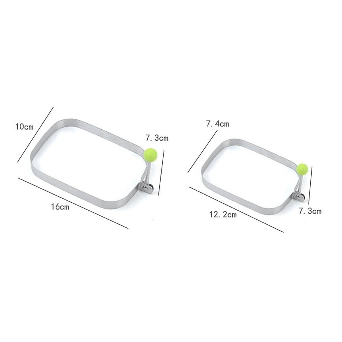 Stainless Steel Egg Frying Mold, Non-stick Pancake Shaper Anti-scald Omelette Mould, Rectangular Baking Mold Kitchen Supplies(2Pcs)