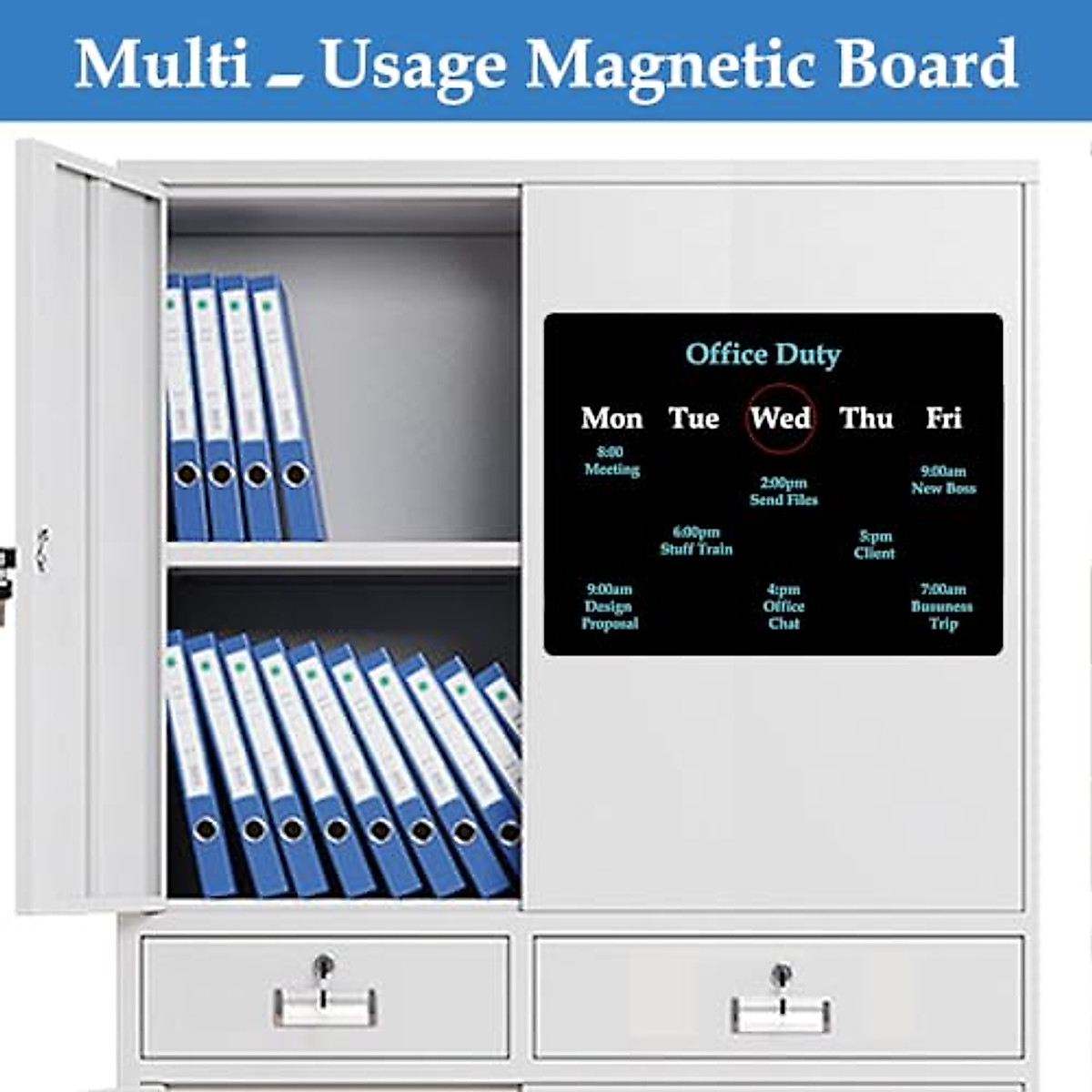 DumanAsen Magnetic Dry Erase Blackboard for Fridge, 16" x 12" Menu Board/Meal Planner for Refrigerator, with Stain Resistant Technology, Include 8 Chalk Markers