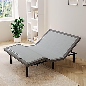 ESHINE Adjustable Bed Frame Smart Bed Queen - Quick Installation in 5 Minutes Electric Bed Base with Massage, Ergonomic Foot&Head Incline, Zero Gravity, Dual USB Ports, Under Bed Light, Queen