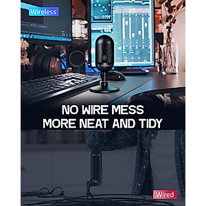 ALABS USB Wireless Cardioid Condenser Microphone for Podcast,Gaming and Home Office,100ft Signal Transmission Distance,Streaming Mic with LED Quick Mute Indicator and Noise Cancelling for PC,Mac