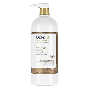 Dove Hair Therapy Shampoo for Damaged, Breakage Remedy with Nutrient-Lock Serum, 33.8 Fl Oz
