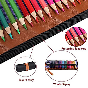 VIKAVAS 50 Colored Pencils Set with Roll Up Canvas Case for Adults Kids Coloring, Drawing, Sketching