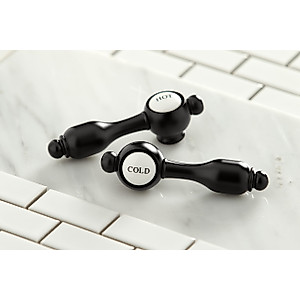 Kingston Brass KS7750TALBS Tudor Bridge Kitchen Faucet, Matte Black, 13.88 x 8.25 x 14.5