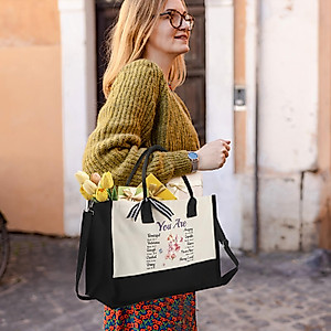 Aliceset 4 Pcs Mothers Day Christian Gifts for Women Include Inspiration Religious Tote Bag 20 oz Stainless Steel Tumbler Bible Verse Keychain Catholic Makeup Bag Birthday Gifts for Women(Floral)