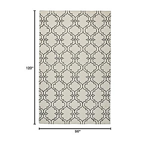 Feizy Rugs - Rhett Ornamental Trellis Print Rug, Charcoal Gray/Ivory, 8ft x 10ft Area Rug