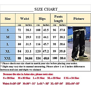 Y2K Baggy Jeans Mens Straight Wide Leg Vintage Denim Pants Black Hip Hop Patchwork Trousers