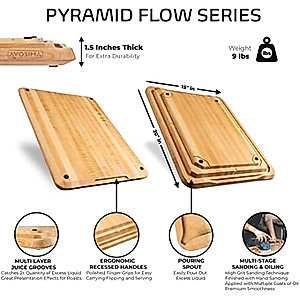 Large Premium USA Maple Wood Cutting Board with Juice Groove 20x15 -Wooden Cutting Boards for Kitchen-Thick Maple Wood Cutting Boards for Kitchen-Easy to Clean,Carving Board Non-Slip Reversible 9lbs