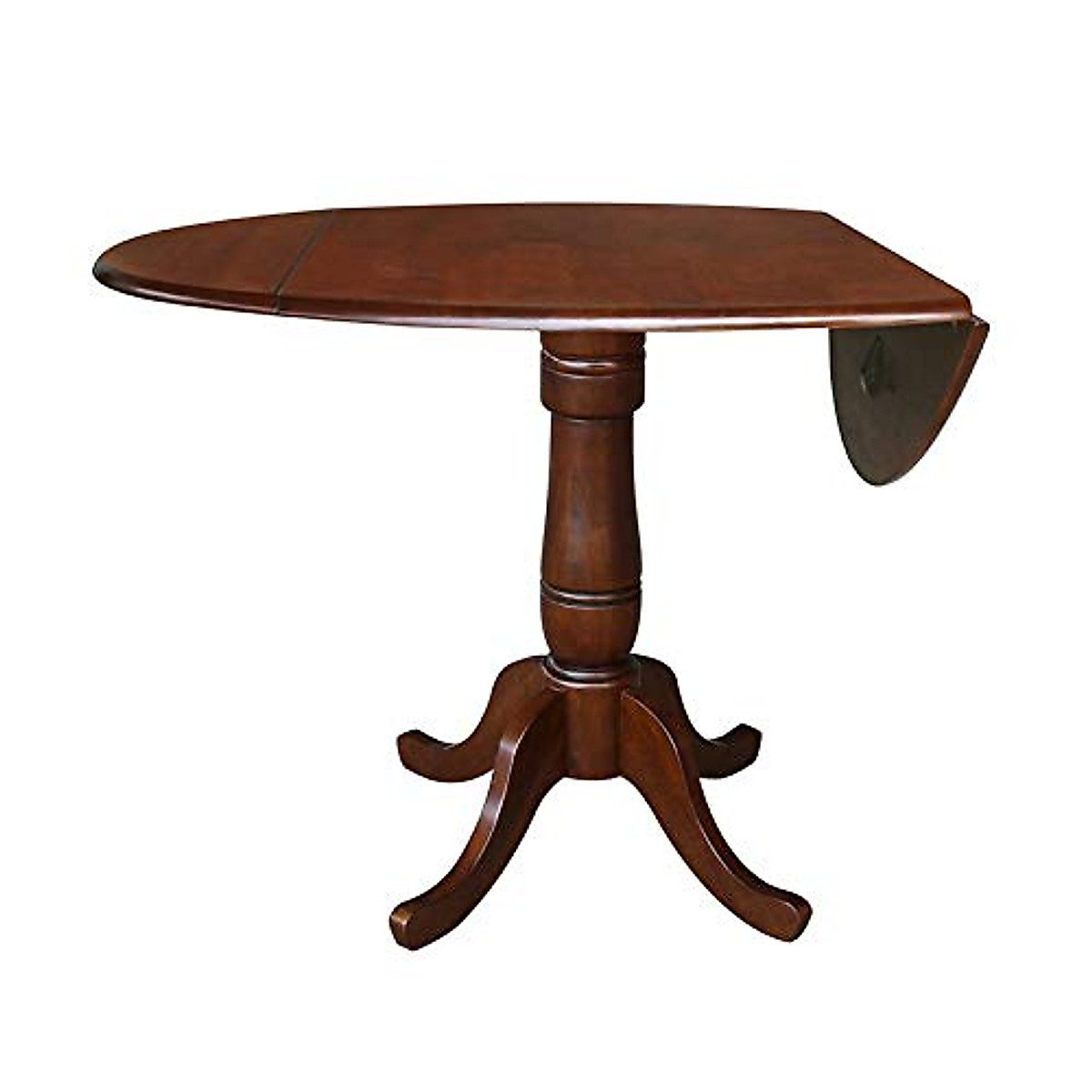 Pemberly Row 42" Round Dual Drop Leaf Pedestal Table - 35.5" H Espresso