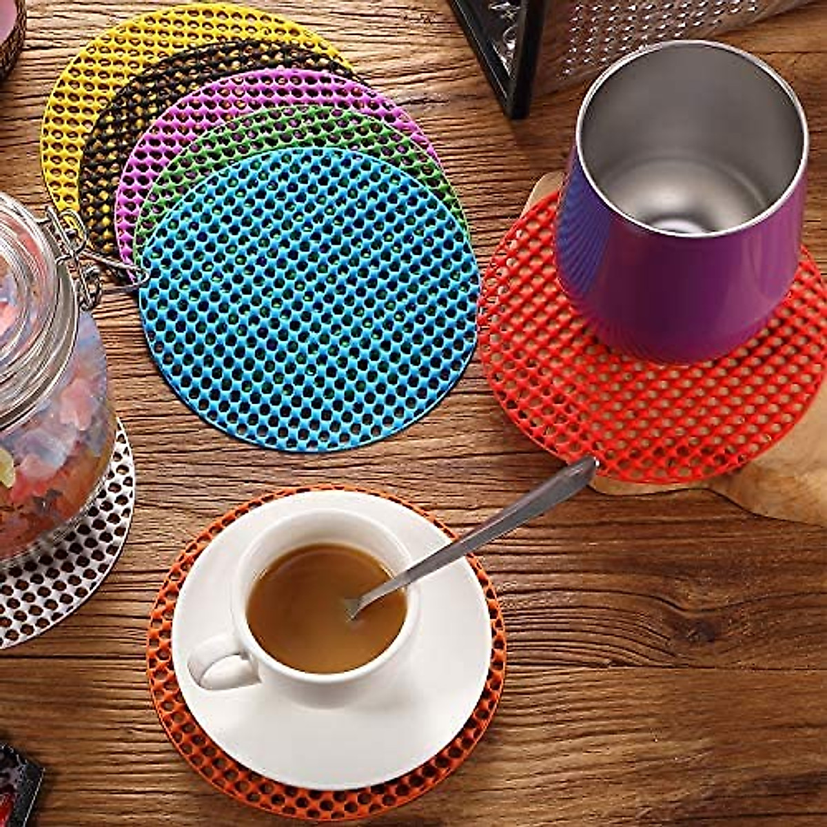 Generic Round Multi-Purpose Jar Gripper Pad Bottle Lid Opener, 6 Piece Set, Colors May Vary, Pads