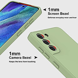 LEKEVO Compatible with Samsung Galaxy S21 FE 5G Case, Smooth Soft Liquid Silicone Case, Gel Rubber Shockproof Full Body Protective Phone Cover for Samsung S21 FE (Matcha Green)