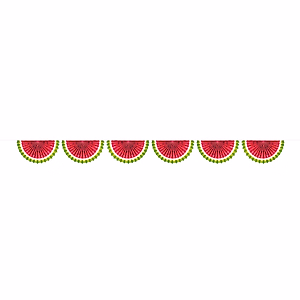 Amscan Watermelon Paper Fan Bunting Garland, 80", Multicolor, 1 Pc