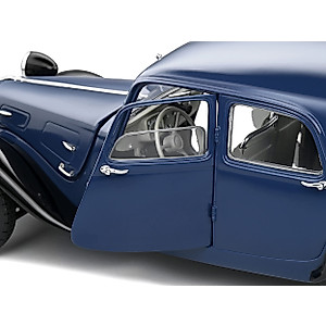 1937 Citroen Traction Dark Blue and Black 1/18 Diecast Model Car by Solido S1800906