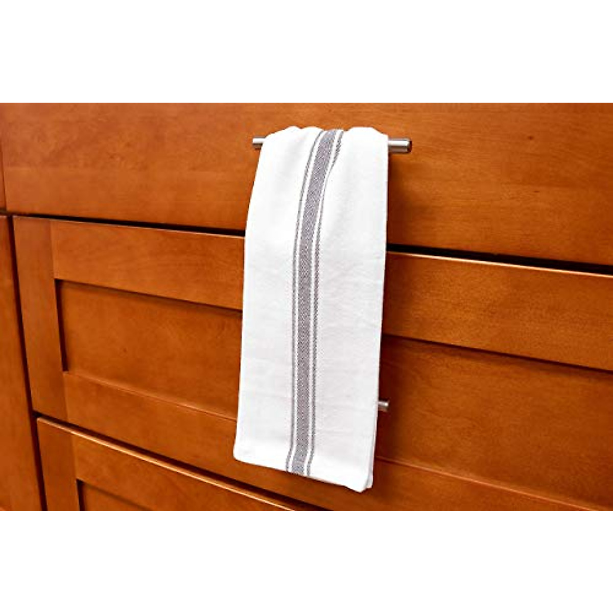 Arkwright Herringbone Kitchen Tea Towels - (Pack of 24) 100 Percent Cotton Dishcloth, Absorbent, Quick Dry Dish Drying Towel, 15 x 25 in, Grey