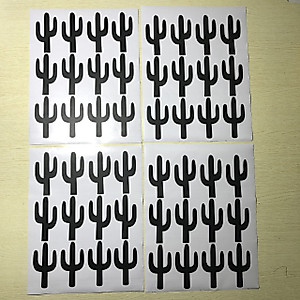 JOYRESIDE 48 Pieces/Set Cactus Decals Wall Vinyl Sticker Home House Nursery Desin Cacti for Baby Kids Boy Girl Bedroom Living Room Decoration Art Decor YMX20 (Black)