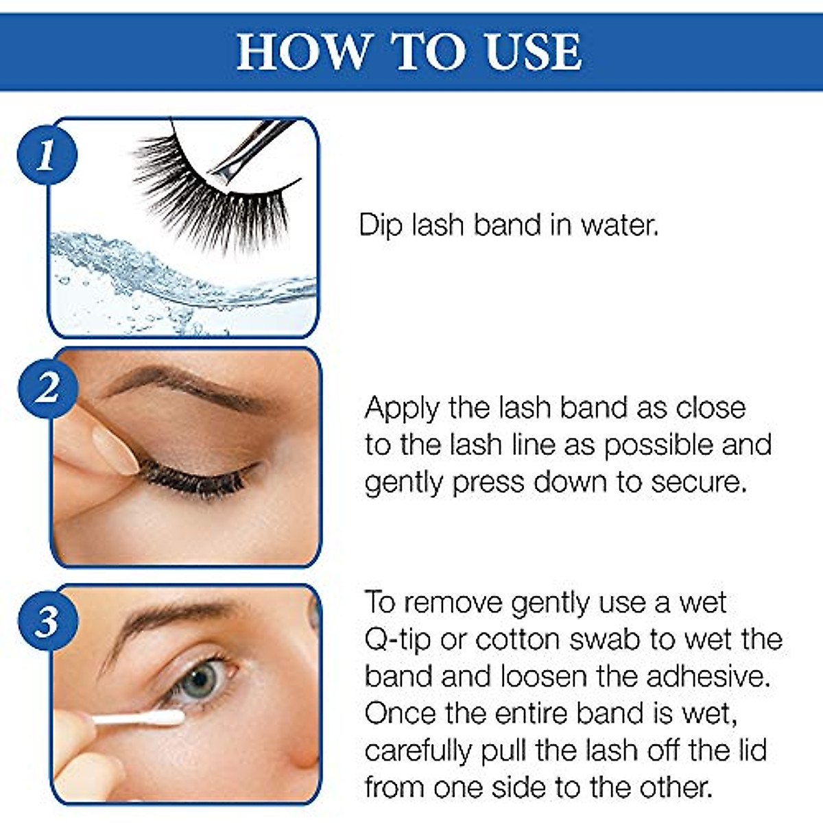 Ardell Aqua False Strip Lashes 343, Reusable, Lightweight, Water Activated Falsies, No Lash Glue Required, 4 Pack