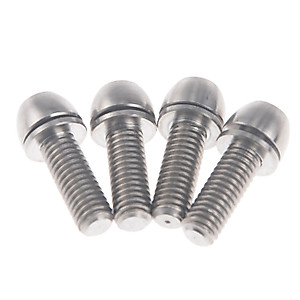 Wanyifa Titanium Gr5 M6x18mm Ball Allen Head Bolt with Washer for Bicycle Disc Brake Caliper Pack of 4