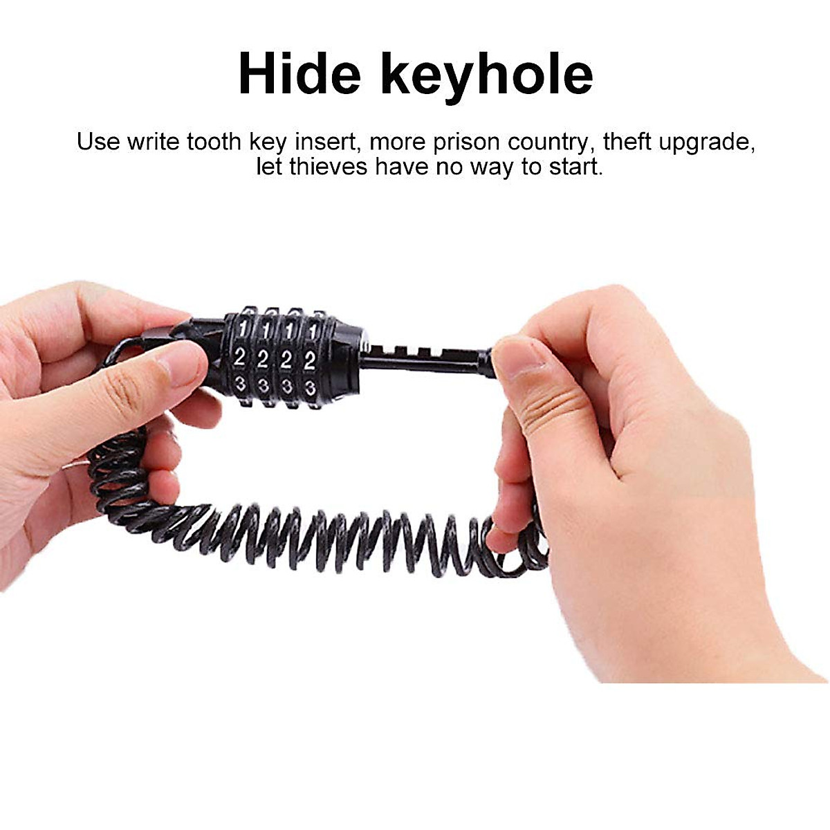 Bike Ring Lock Wire Steel Cable Lock,Multifunction Bicycle Steel Wire 4 Digit Password Anti-Theft Security Bike Lock for Motorcycle,Door, Gate, Fence, Grill Black Lock + Bag