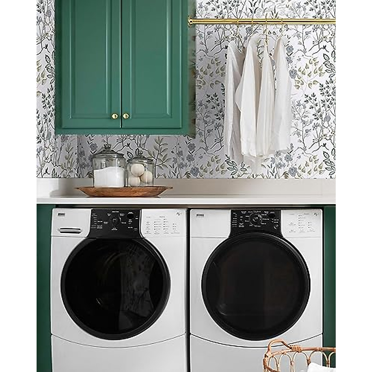 Timeet Floral Wallpaper Peel and Stick Wallpaper Wildflowers Wallpaper 15.4"x118.11" Deer Crane Wall Murals Self Adhesive Removable Wallpaper for Bedroom Living Room Wall Decor