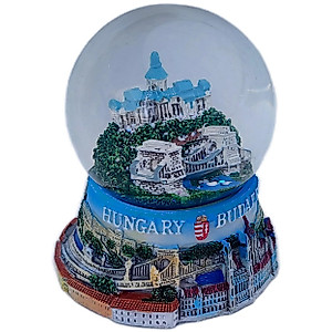 New Souvenir Snowdome Hungary Budapest Snowglobe Chain Bridge Buda Castle