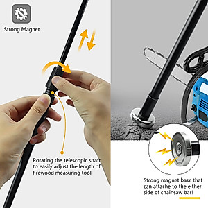 Riomhorry Firewood Measuring Tool, Adjustable Firewood Cutting Tool Freely Adjust between 16'' and 26'', Firewood Gauge Attaches to Chainsaw Bar to Measure Firewood Length